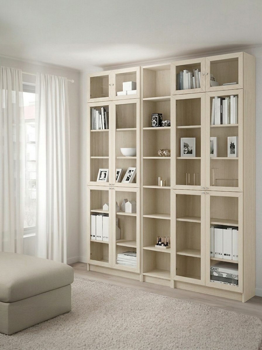Стеллаж Билли 15 Дуб Сонома светлый 3025 NEW 200x30x237 см, бежевый GOODFORM