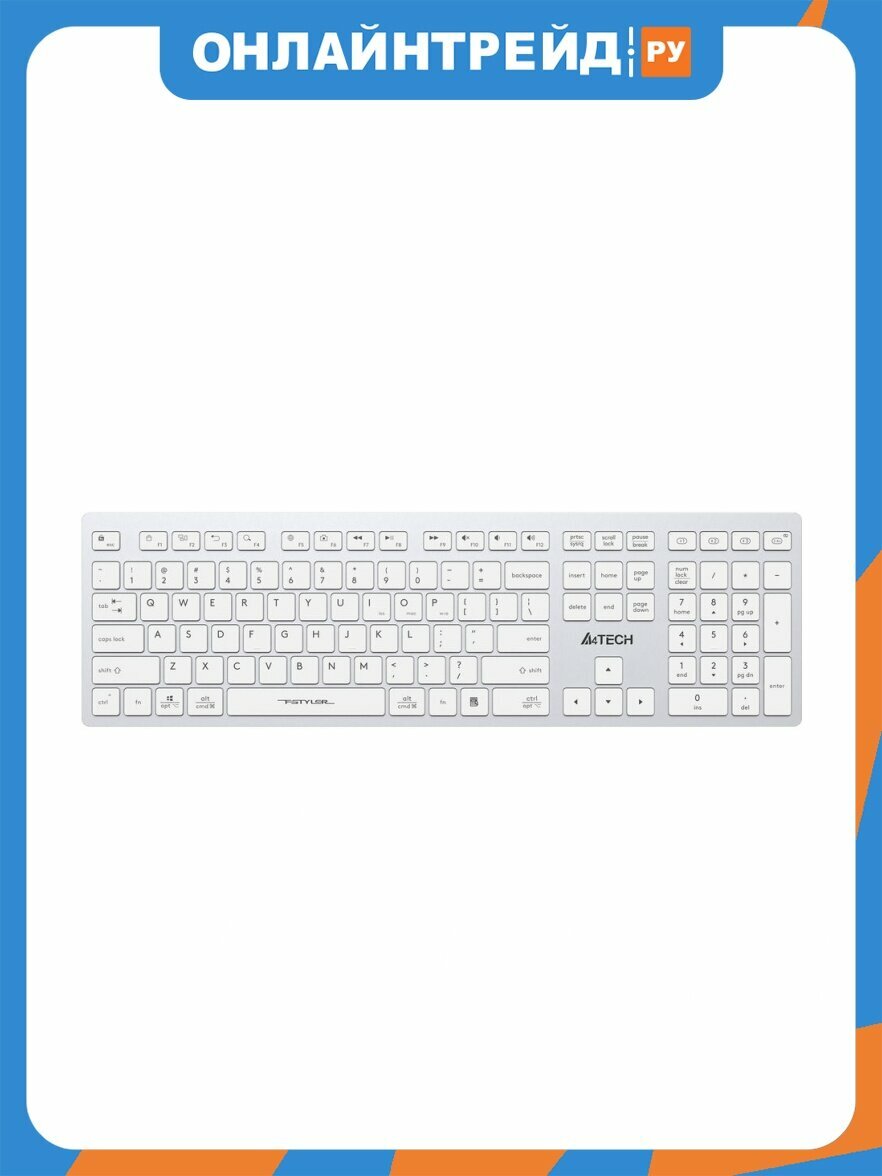 Клавиатура A4TECH Fstyler FBX50C белый USB беспроводная BT/Radio slim Multimedia