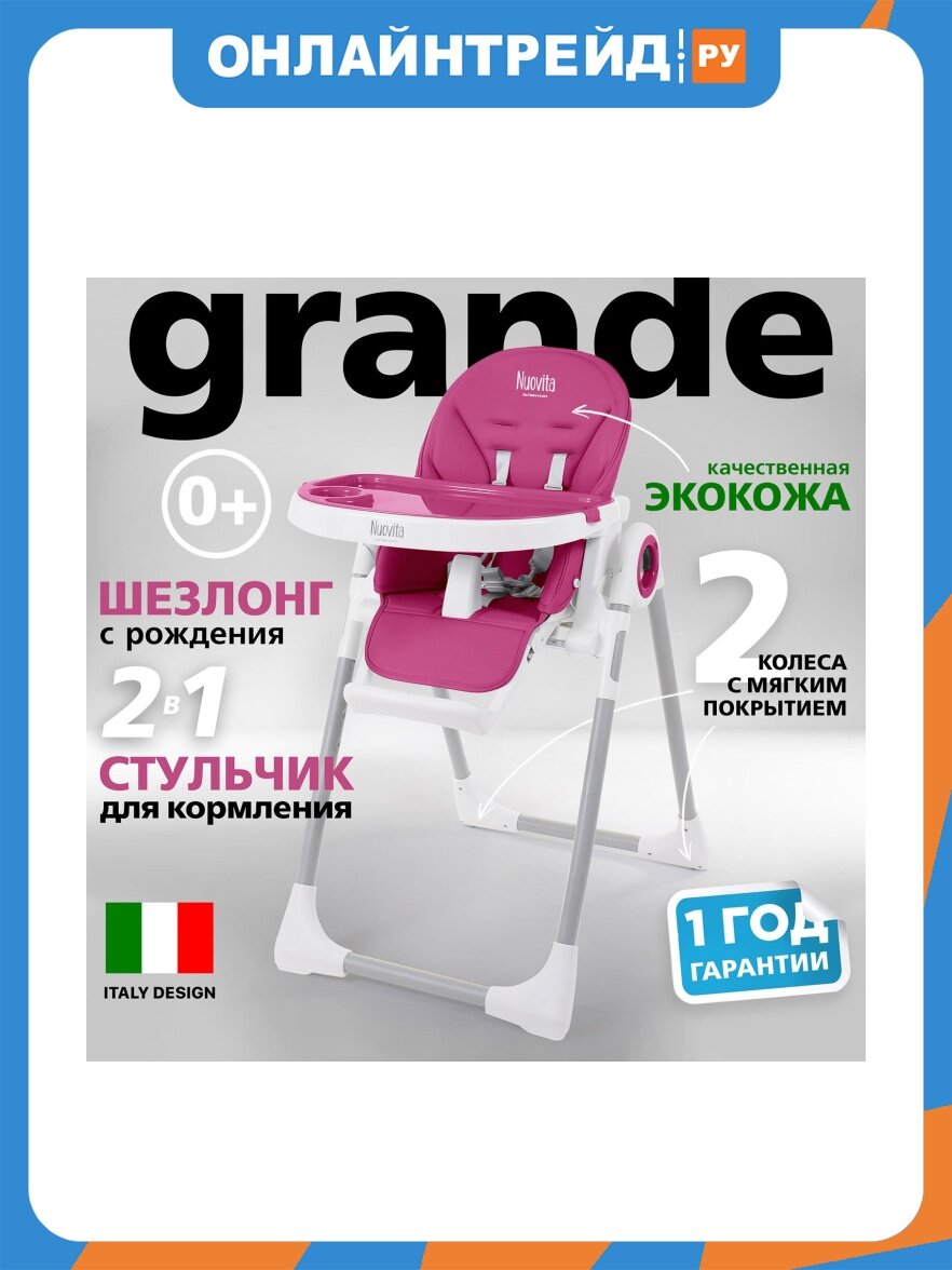 Стульчик для кормления Nuovita Grande 2 в 1 Magenta/Пурпурный