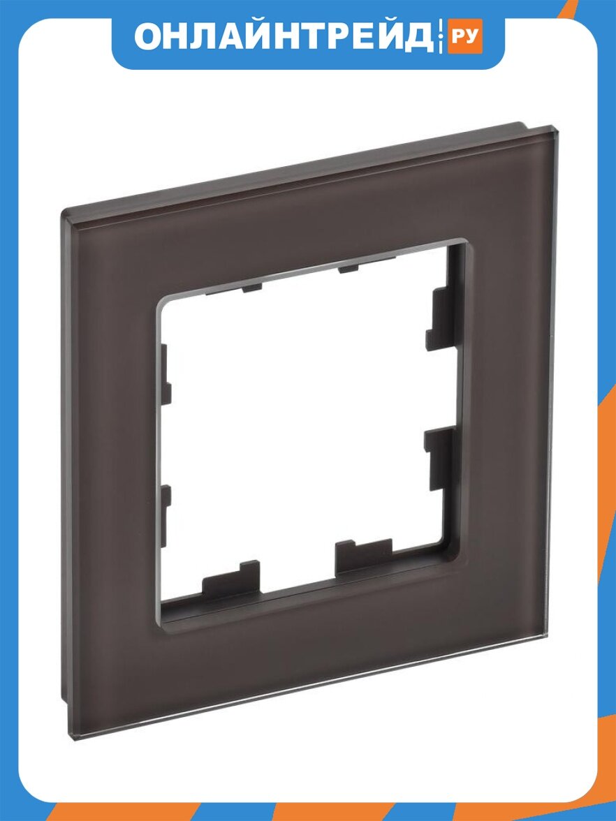 Рамка Iek 1-м BRITE РУ-1-2-БрТБ стекло темн. бронза, BR-M12-G-K45