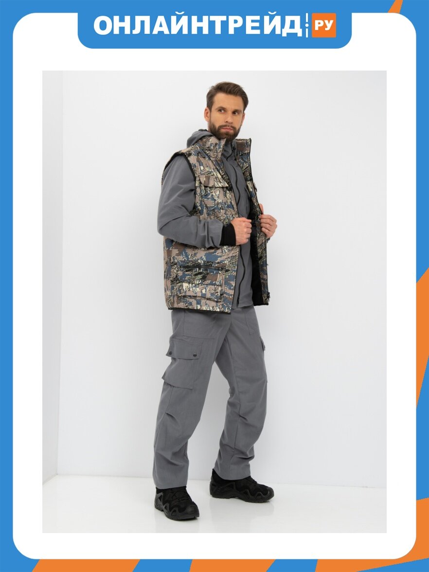 Костюм демисезонный Huntsman Тайга-3 ткань Alova цвет Лабиринт/Серый размер 56-58/182-188
