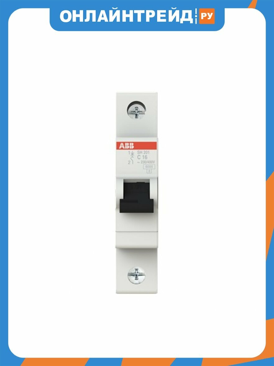 Автоматический выключатель Abb SH201 1P 16А (C) 6кА, 2CDS211001R0164