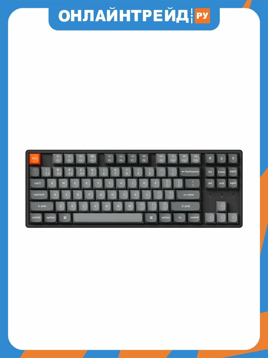 Клавиатура беспроводная Keychron QMK K8 Max, 87 клавиш, RGB подсветка, Hot-swap, алюм. рамка Brown Switch