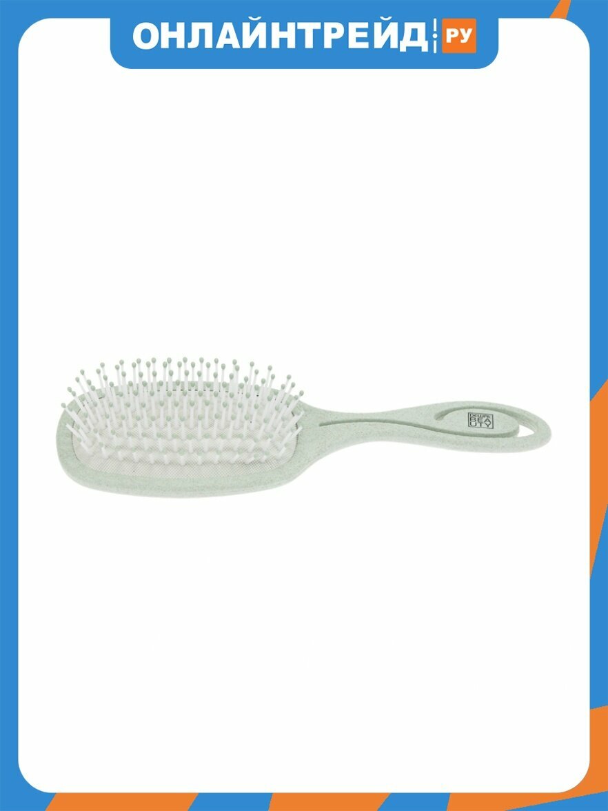 Щетка массажная Dewal Beauty Eco-Friendly, с нейлоновым штифтом, прямоугольная, мятная
