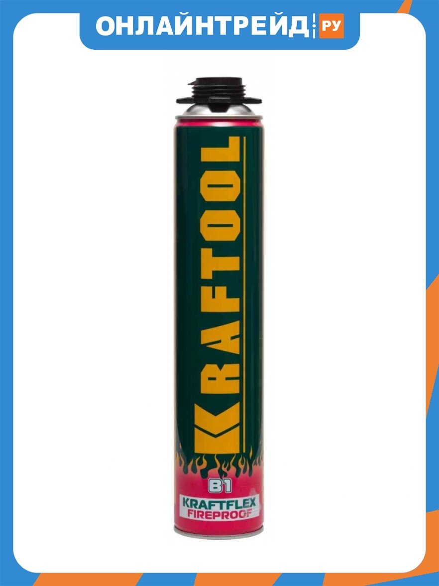 Пена монтажная Kraftool KRAFTFLEX PREMIUM PRO B1 профессиональная, монтажная, пистолетная, всесезонная, 750 мл