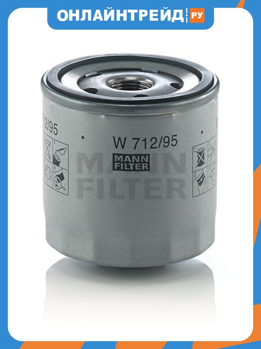 Фильтр масляный Mann-filter W 712/95 (A=76 B=63 C=72 G=3/4-16 UNF-1B H=79)