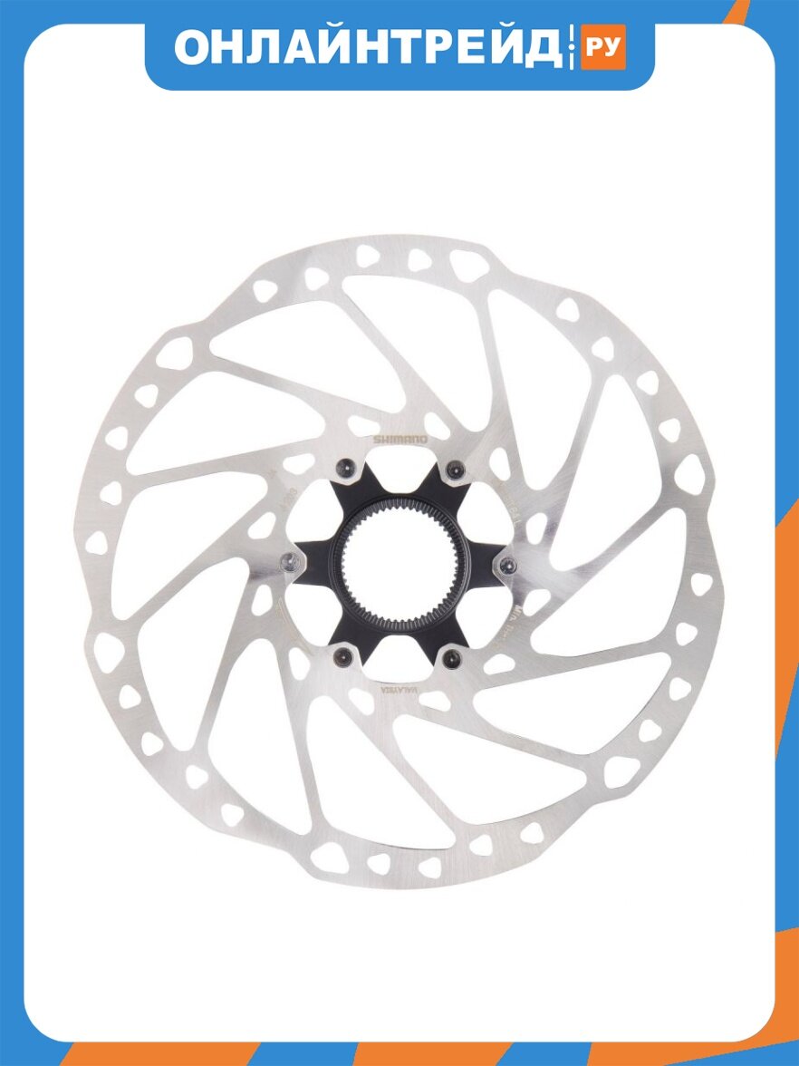 Диск тормозной Shimano RT64, 203мм, C.Lock, со стопорным кольцом, внешние шлицы, SM-RT64LEC