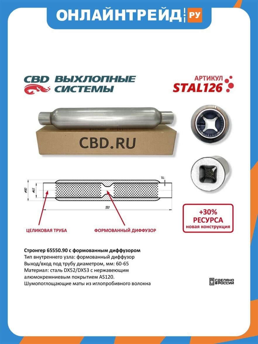 Стронгер Cbd 65550.90 с перфорированным диффузором, STAL126