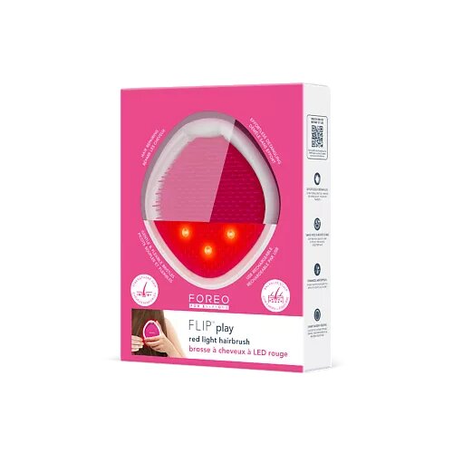 FOREO FLIP Play многофункциональная щетка для волос 2-в-1 с красным LED-светом, цвет: Розовый