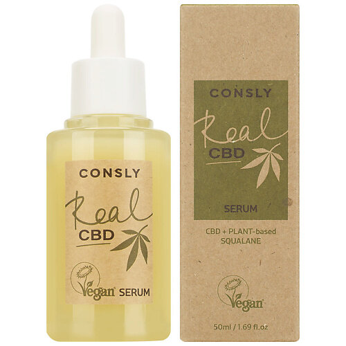 CONSLY Сыворотка для лица с канабидиолом и растительным скваланом Real CBD Vegan Serum, 50 мл