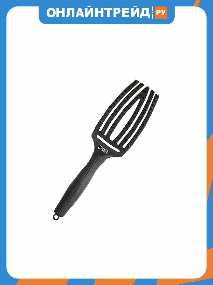 Щетка для волос Olivia Garden Fingerbrush, Care Iconic Boar&Nylon Full, black, р-р M