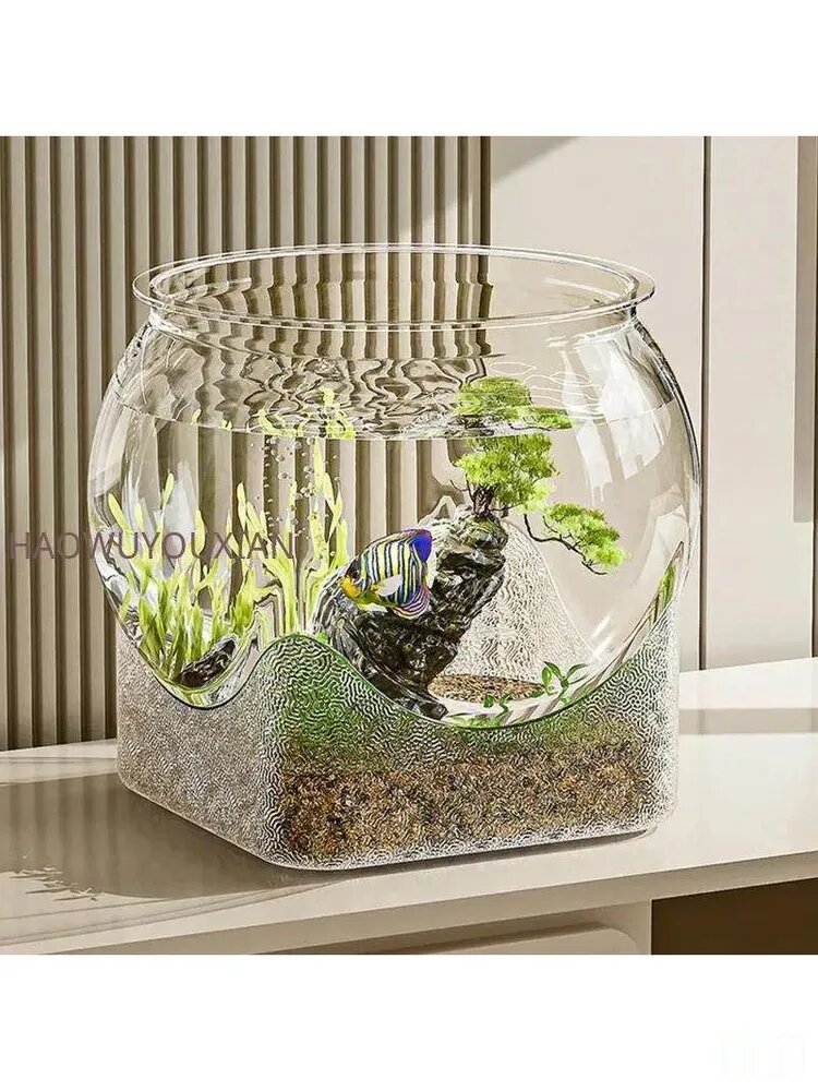 Круглая прозрачная пластмасса ваза шар / Аквариум для рыбок 3.5L