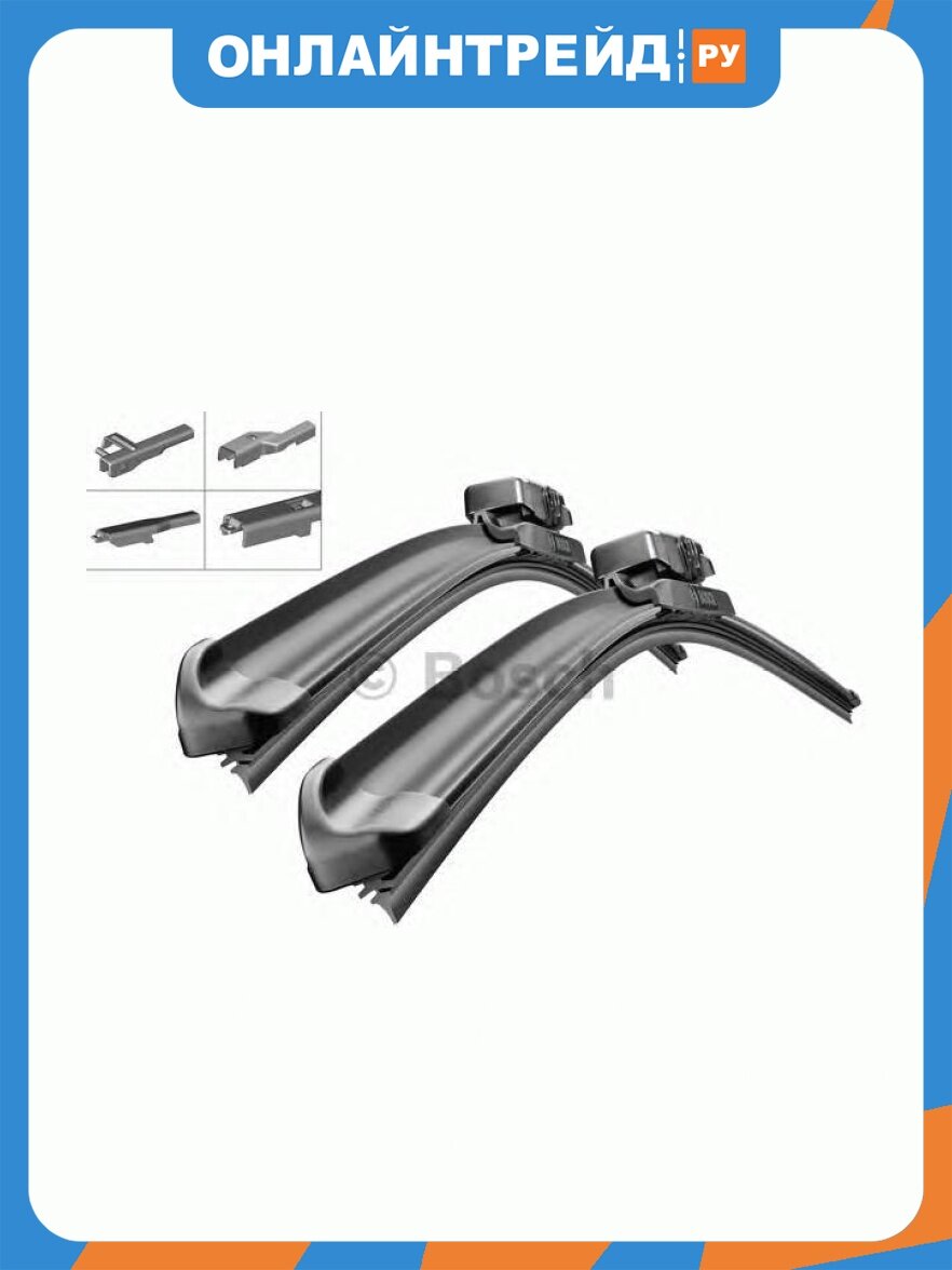 Щетка стеклоочистителя комплект Bosch Aerotwin Multi-Clip AM468S, 650мм/400мм, бескаркасная, 2шт, 3397014122