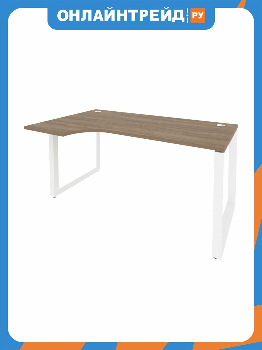 Стол эргономичный Riva CHAIR левый на О-образном м/к O. MO-SA-1 (L) Дуб аризона/Белый металл 1580*980*750 Onix