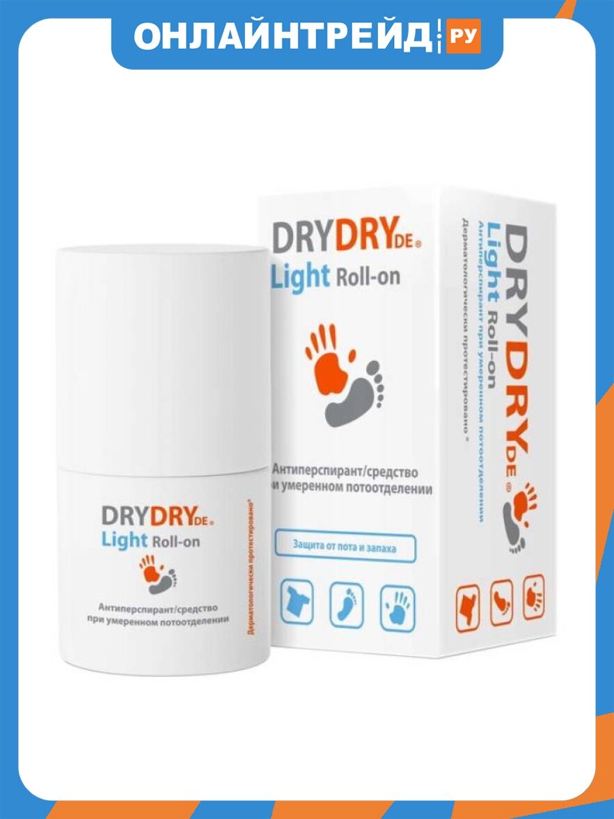 Дезодорант антиперспирант Dry Dry Light при умеренном потоотделении, 50 мл