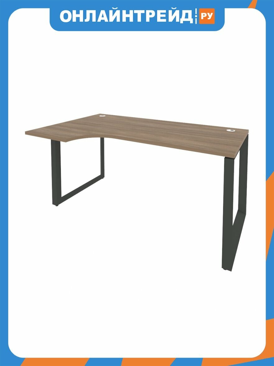 Стол эргономичный Riva CHAIR левый на О-образном м/к O. MO-SA-1 (L) Дуб аризона/Антрацит металл 1580*980*750 Onix