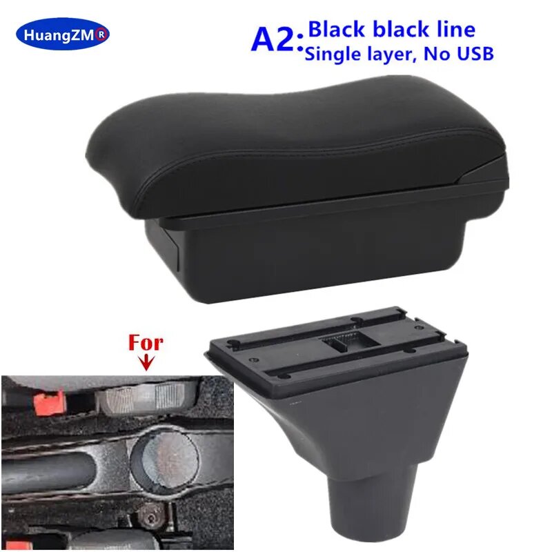 Подлокотник A2 black line No USB для Fiat Panda II