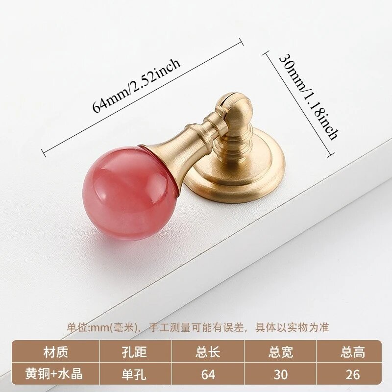 Ручка для шкафа из натурального камня Diana's-Hardware Красный, 617-watermelon red