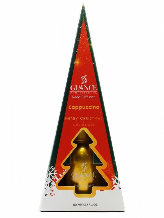 Glance Professional Reed Diffuser Merry Christmas & Happy New Year Cappuccino Ароматический диффузор для дома с палочками Капучино 110 мл