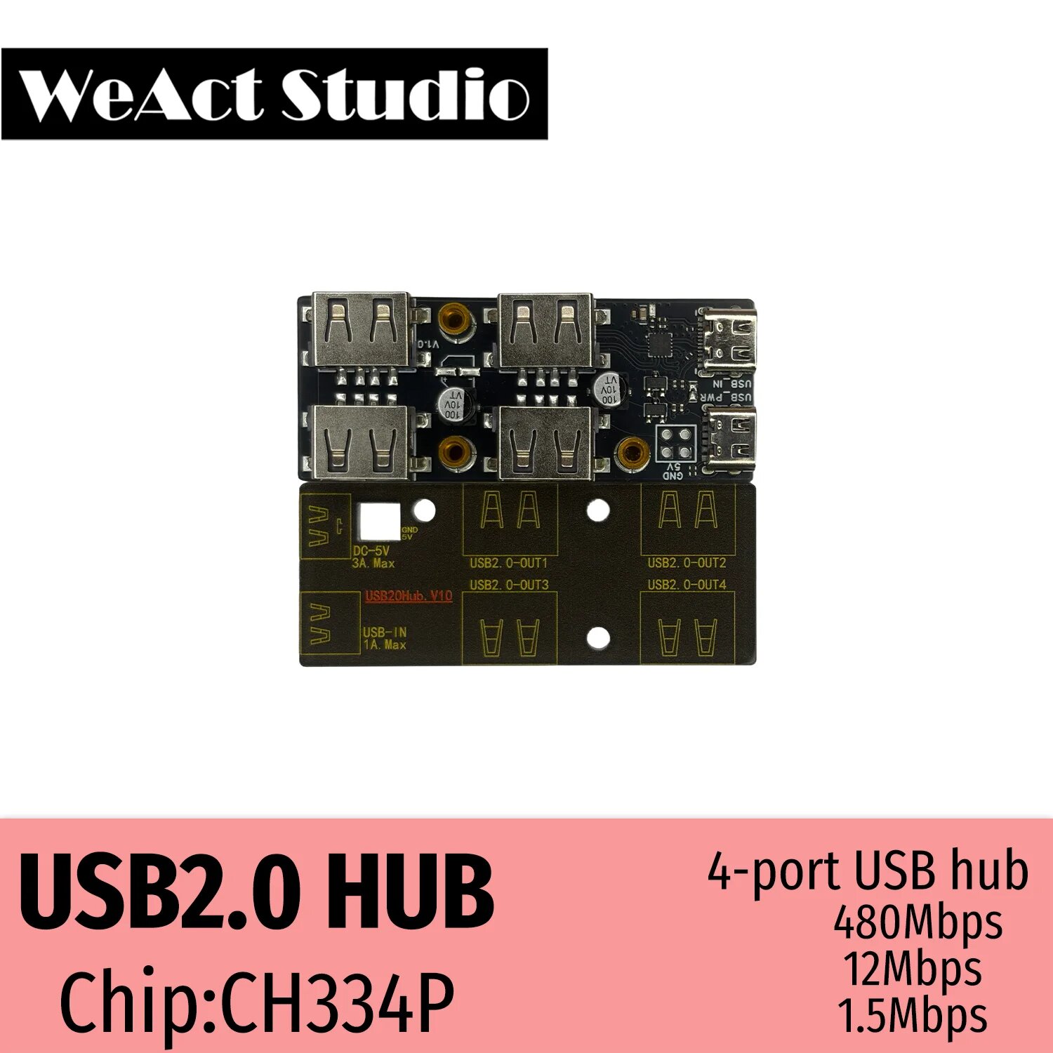 WeAct USB2.0 HUB CH334P — фото 1
