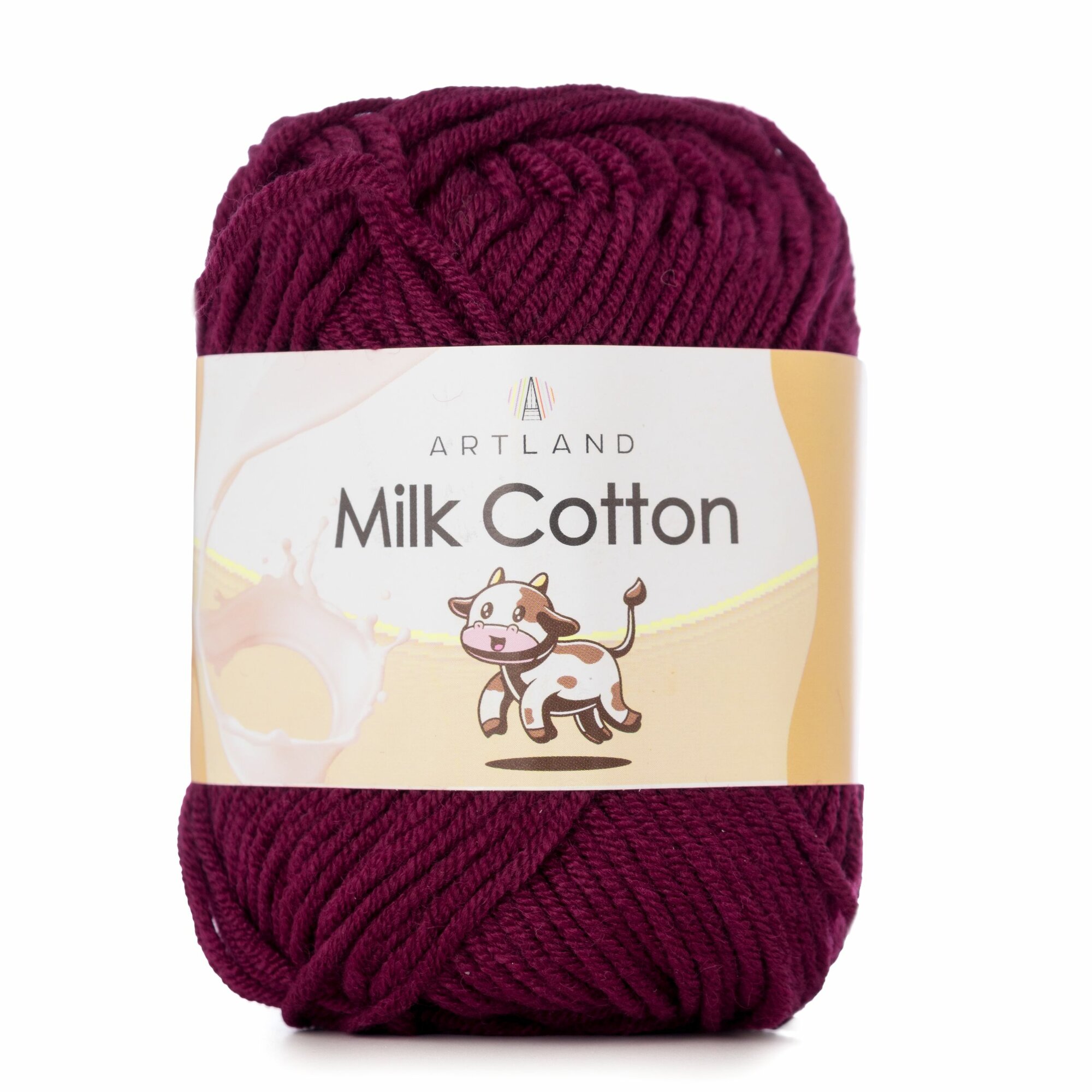 Пряжа для вязания Milk Cotton Artland 2 мотка (100 м, 50 гр), цвет 46 бордо