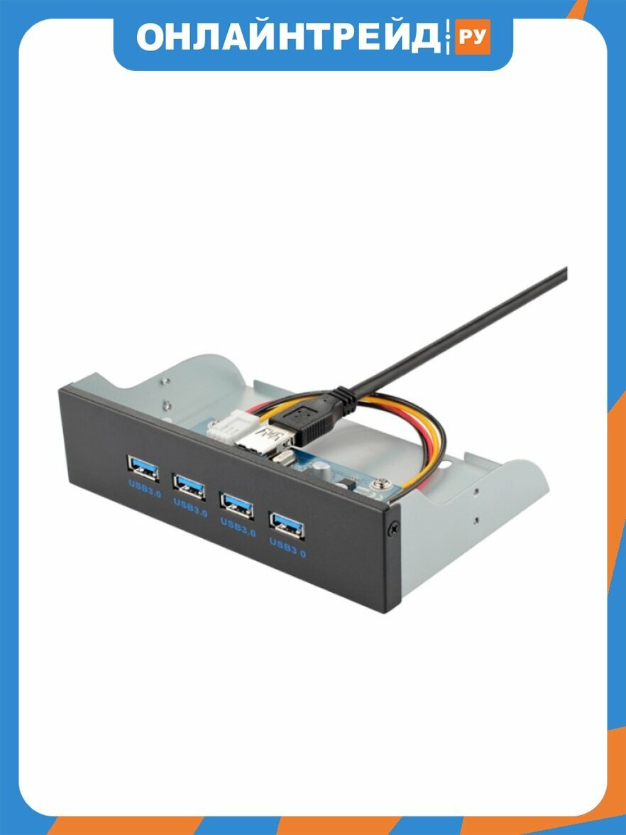 Планка Gembird USB 3.0 на переднюю панель 5.25" , 4xUSB-A 3.0