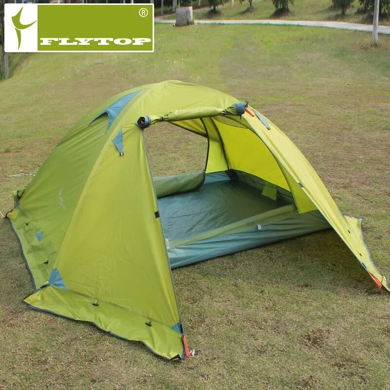 Палатка FLYTOP Tuofeng 2PLUS двухслойная, 2-местная, трехсезонная, алюминиевый каркас, зеленый, 210×(60+150+60)×115 см