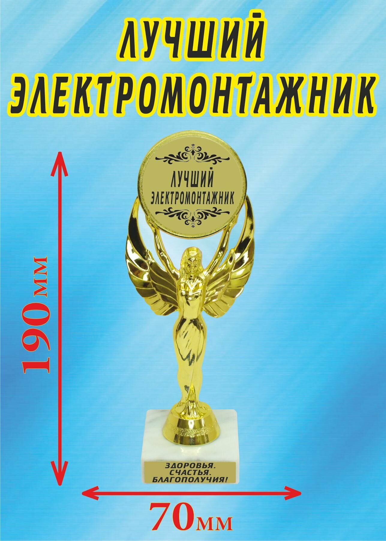 Кубок подарочный "Лучший электромонтажник".