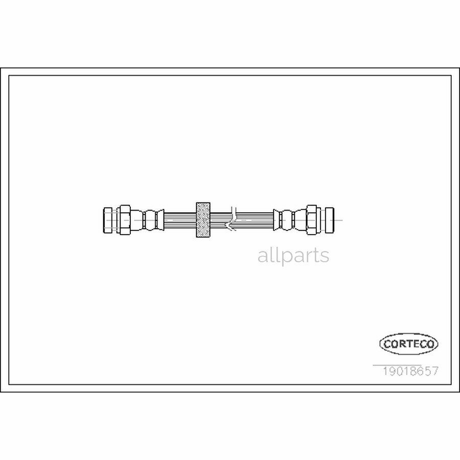 CORTECO 19018657 Шланг тормозной SEAT: CORDOBA 1.0 i/1.3/1.4/1.4 i/1.4 i 16V/1.6 i/1.7 SDI/1.8 i/1.8 i 16V/1.9 D/1.9 SDI/1.9 TD/1.9 TDI/2.0 i/2.0 i 16V 93-99, CORDOBA Vario 1.4/1.4 1