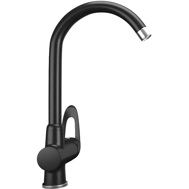 Смеситель для кухни Ulgran Classic U-006-344 ультра-черный, рычажный, латунь
