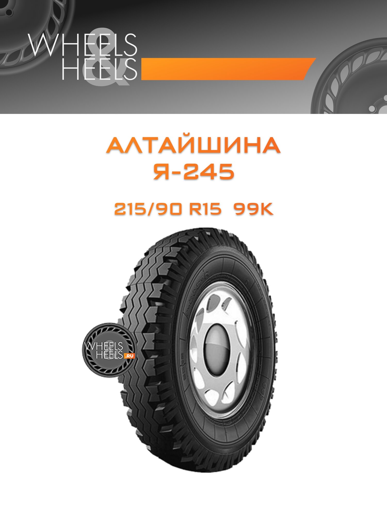 Шина автомобильная Алтайшина Я-245 215/90 R15 99K ALLSEASON, всесезонная, универсальная