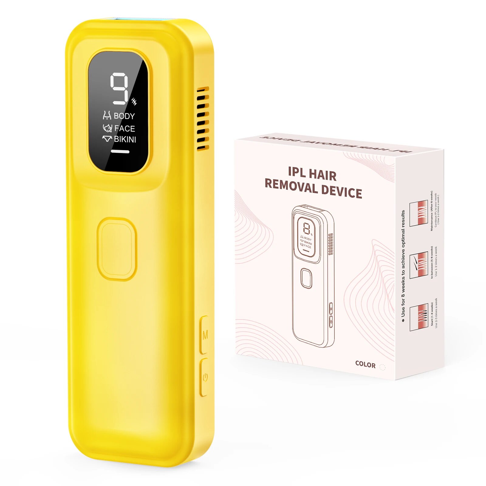 IPL-эпилятор для всего тела S9 безболезненный с охлаждением EU Plug, YELLOW