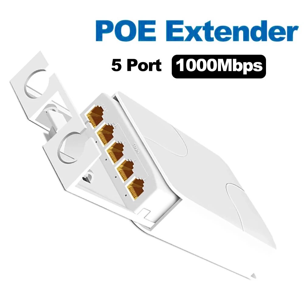 KEBIDU 5-портовый POE-удлинитель IP55 5 Ports 100M