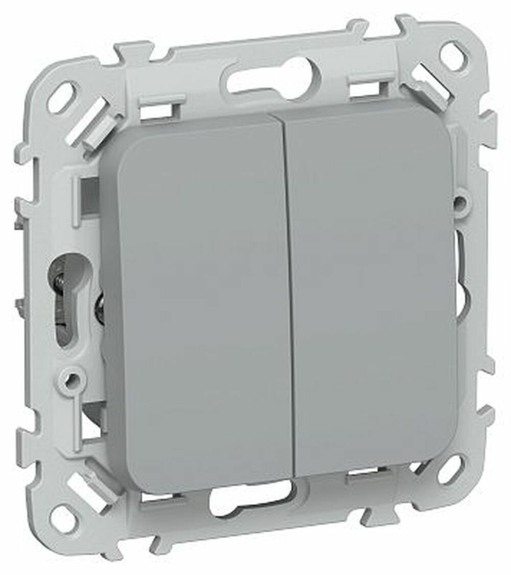 Выключатель IEK Flite 2-клавишный 10А ВС12-1-0-ФлС серый