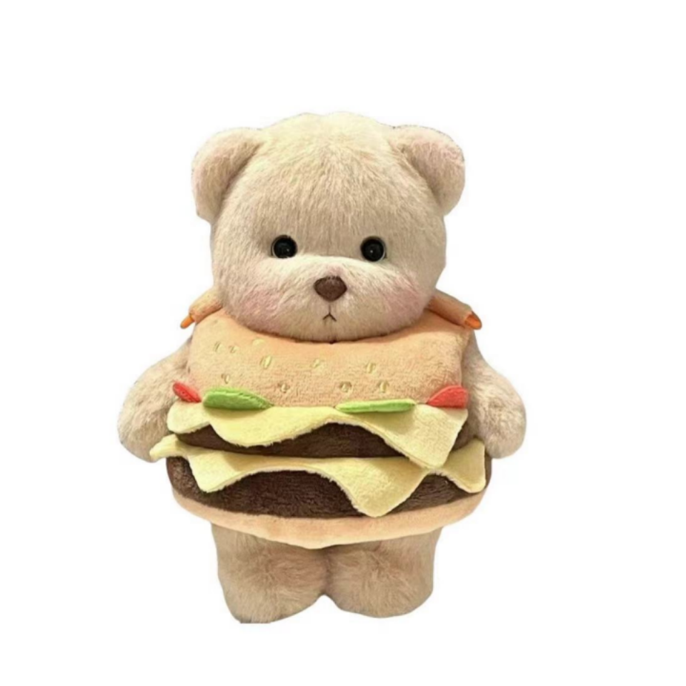 Плюшевая игрушка унисекс YANGWAWAHEXIAOXIONGTIAOWU Hamburger Bear Bag, 28CM EU