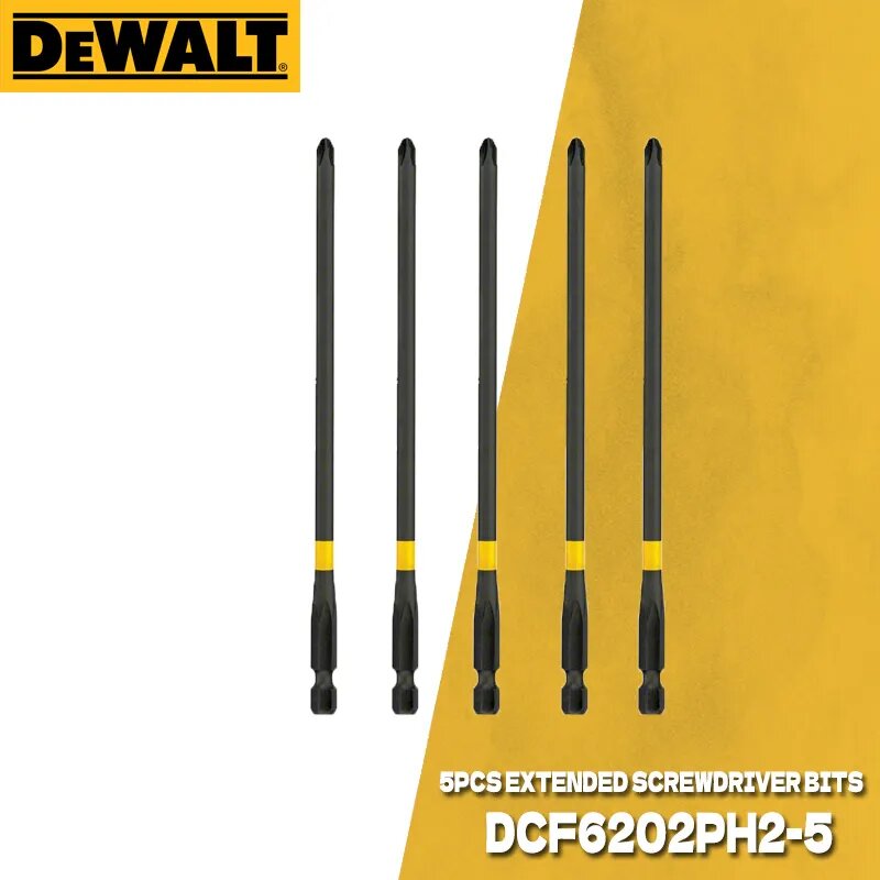 Крестовые биты DEWALT DCF6202PH2-5 PH2, удлиненные, набор 5 шт, для ленточного шуруповерта