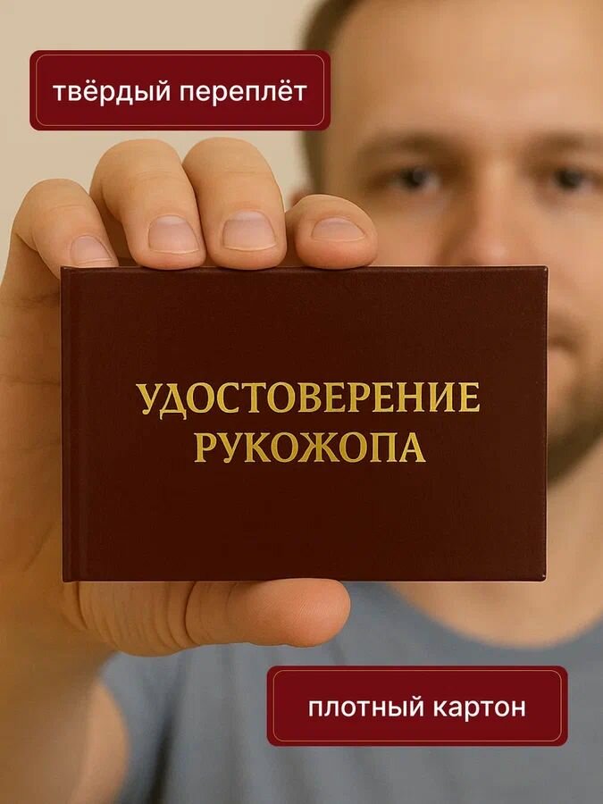 Сувенирное шуточное удостоверение "Рукожопа", ксива, прикол, розыгрыш, подарок мужчине сувенирный документ прикольная ксива