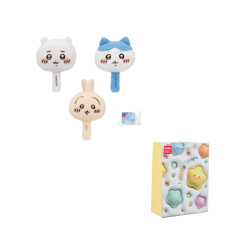 Зеркало-кукла унисекс MINISO x Chiikawa, Usagi+Hachiware+Chiikawa (3 Pack)+Facial Towel 1 Pc