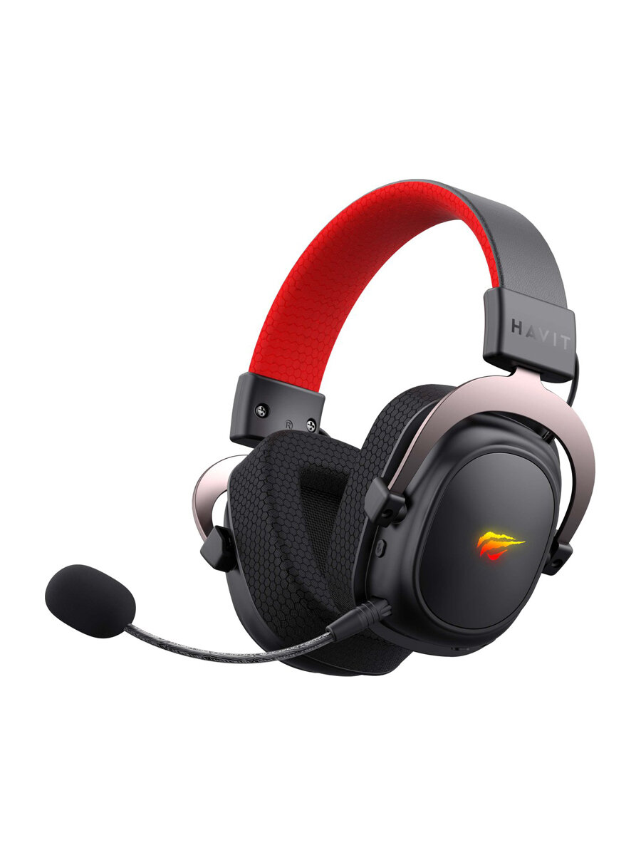 Havit Gamenote H2002BG, черный/красный, игровые наушники беспроводные