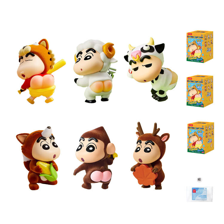 Фигурки для детей MINISO x Crayon Shinchan, 3 Mystery Boxes (Random Pick) with Free Washcloth