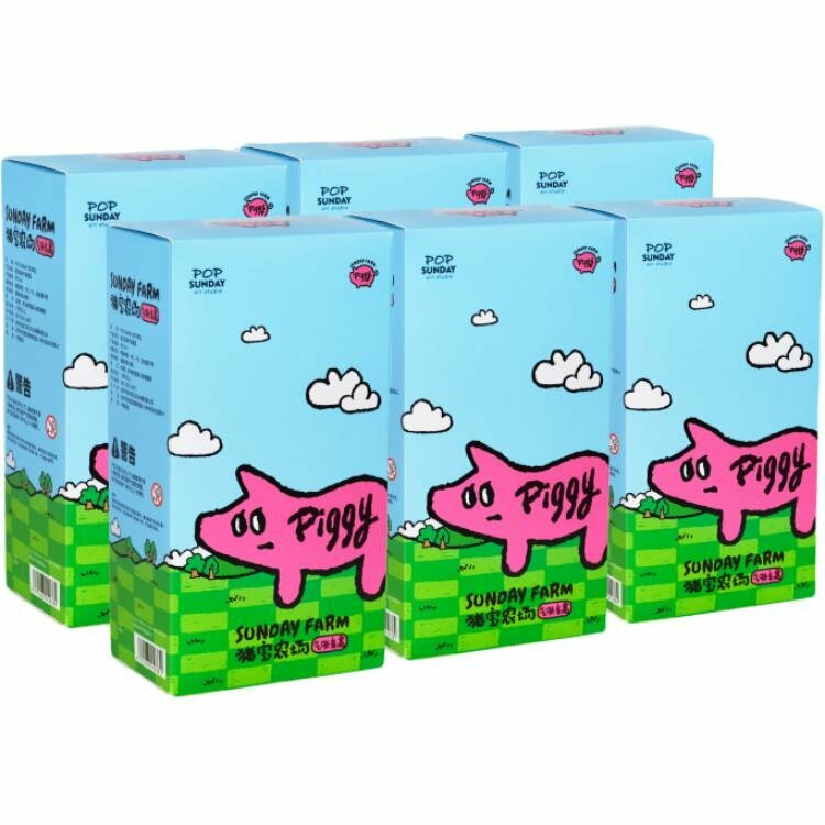 Кукольные изделия унисекс POP SUNDAY Piggy Farm, Piggy Mystery Box End Box (6 Pcs, No Duplicates)