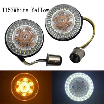 Лампа указателя поворота Bullet 1156 1157, светодиодные вставки для мотоцикла H arley 1157 yellow