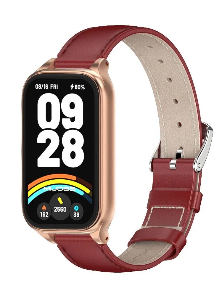 Pемешок для Xiaomi Mi Smart Band 9 Active / Redmi Band 3 Кожаный часов Фитнес-браслет