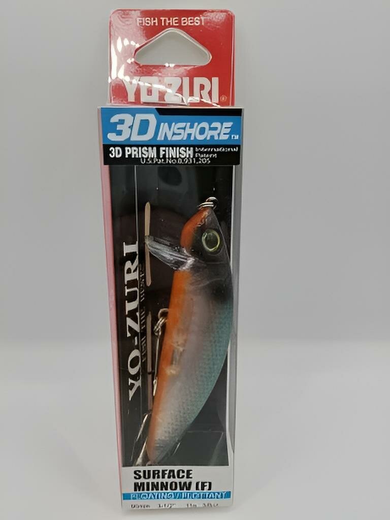 Воблер минноу Yo-Zuri 3D Inshore Surface Minnow, 11 г, 90 мм, на щуку, окуня, судака, плавающий воблер