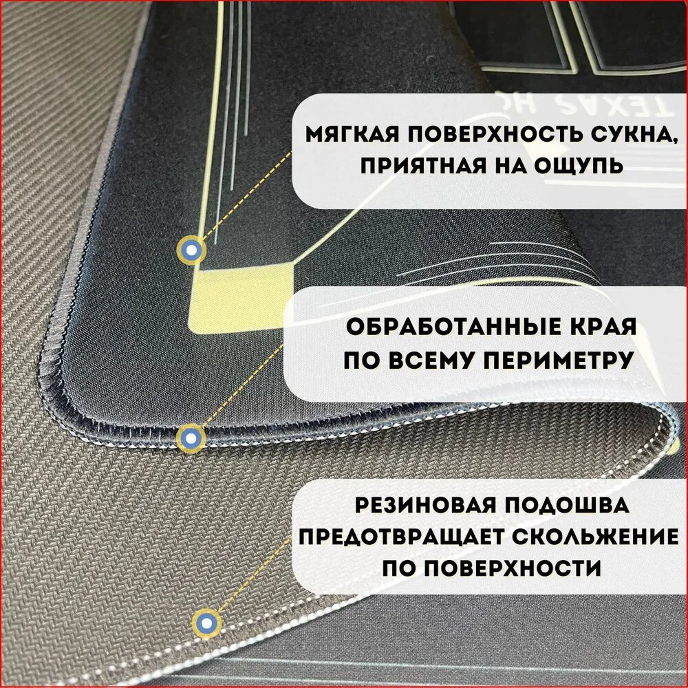 Сукно для покера 180 х 90 см, черное, размечено на 10 игроков, с чехлом в подарок — фото 1