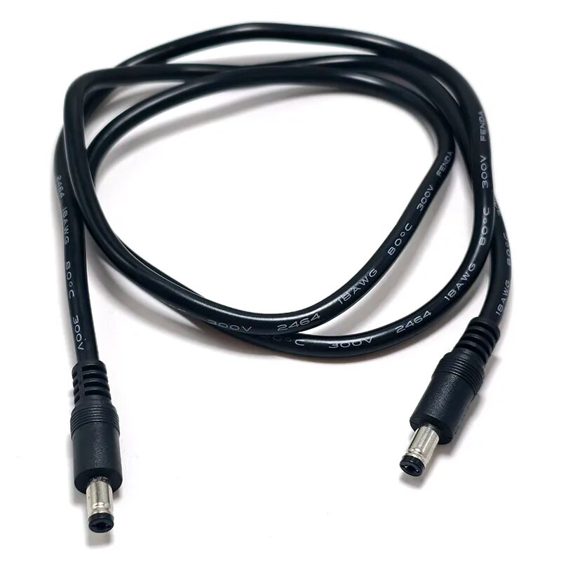 Кабельный шнур от DC5521 до DC5521 18AWG DC5,5 м, 2,1 мм, переходная линия с вилкой «папа-папа»
