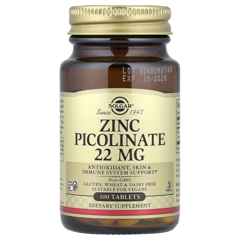 Solar Zinc Picolinate, 22 мг, 100 таблеток из США