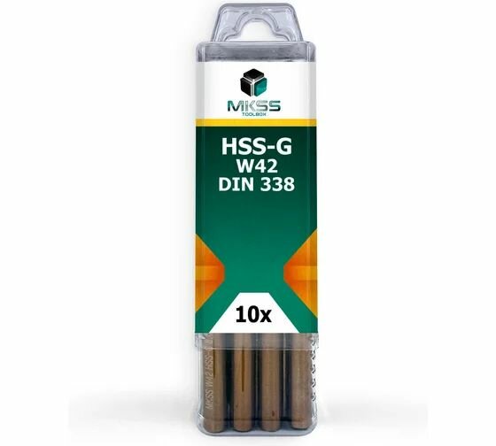 Сверло по металлу MKSS Toolbox 4424KS HSS-G 4241 DIN338 5,0 мм, 10 шт