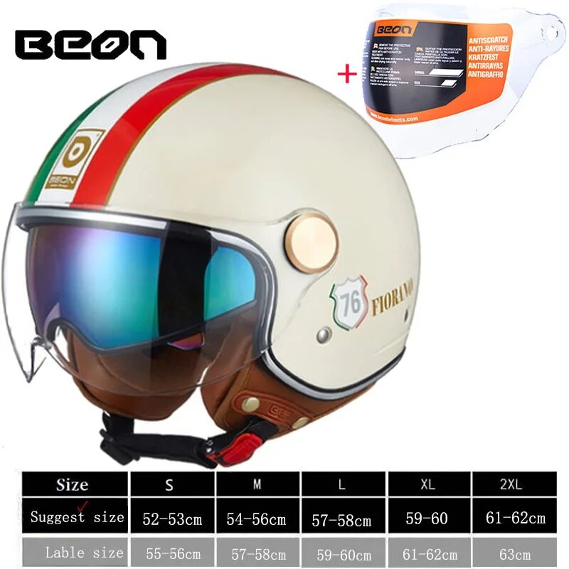 DOT ECE женский мотоциклетный шлем BEON электрический мужской аксессуар для S, Milky red green