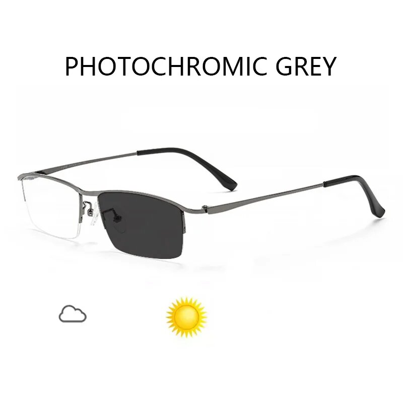 Полурамные очки RBENN 2025 Gun Photo Grey, +1.50